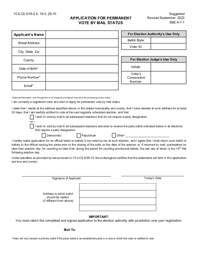 Fillable Online Application for Permanent Accessible Vote By Mail ...