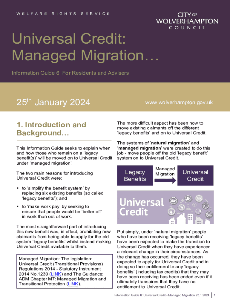 Fillable Online Universal Credit Managed Migration Telephone Claim Fax ...