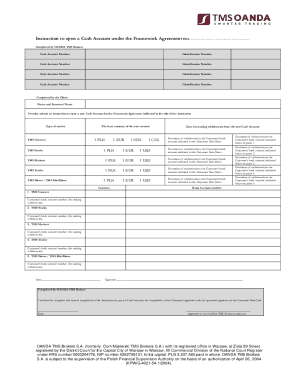 Fillable Online Information sheet about OANDA TMS Fax Email Print ...