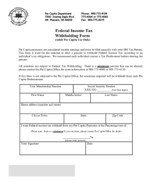 Fillable Online "Tribal Per Capita Department" Fax Email Print - pdfFiller