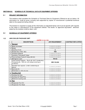 Fillable Online ep penang gov SCHEDULE OF TECHNICAL DATA OF EQUIPMENT ...
