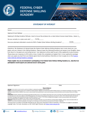 Fillable Online Federal Cyber Defense Skilling Academy Statement of ...