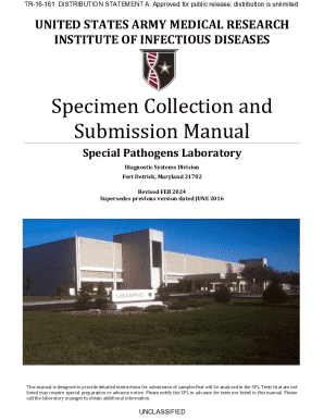 Fillable Online Specimen Collection and Submission Manual. Instructions ...