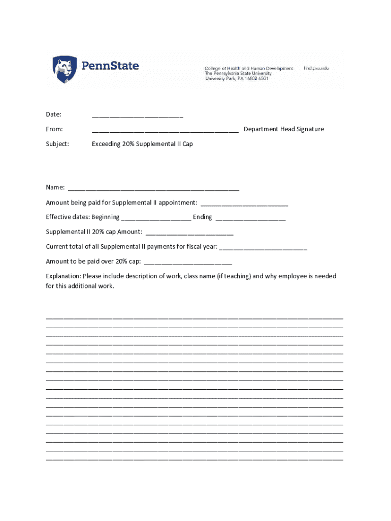 Fillable Online hhd psu Department Head Signature Subject: Exceeding ...
