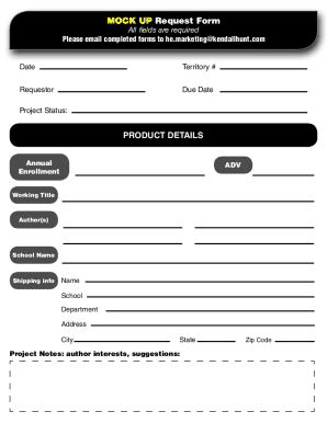 Fillable Online MOCK UP Request Form Fax Email Print - pdfFiller