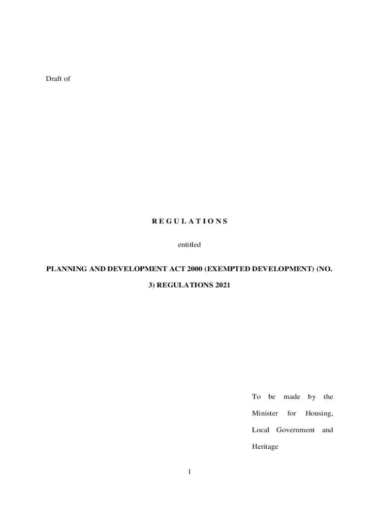 Fillable Online SEA of the Planning and Development Act 2000 (Exempted ...