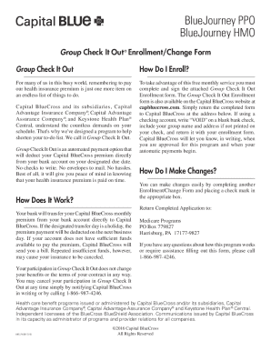 Fillable Online Group Check It Out Enrollment/Change Form. Group Check ...