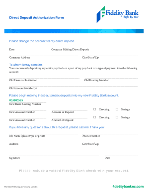 Fillable Online Change Direct Deposit Form Fax Email Print - pdfFiller