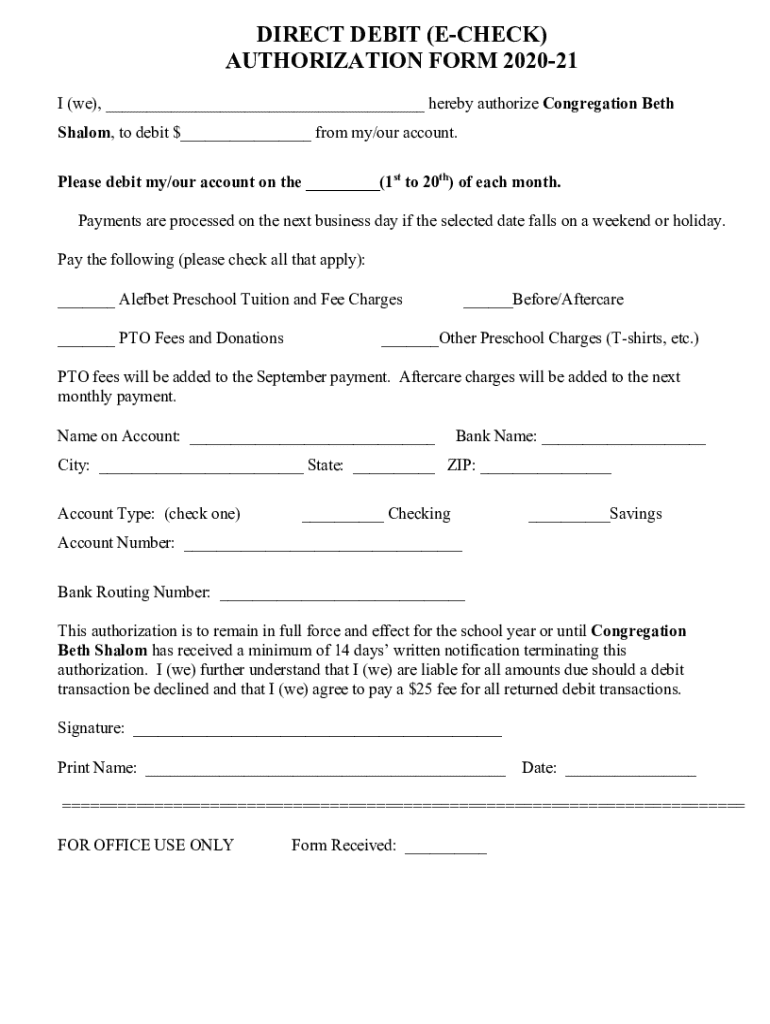 Fillable Online Debit Authorization.docx Fax Email Print - pdfFiller