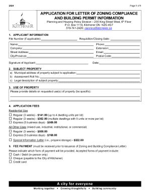 Fillable Online Application for Letter of Zoning Compliance and Building Permit Information Fax ...