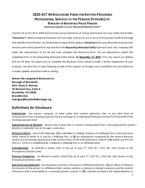 Fillable Online act 44 standard disclosure form western berks regional ...