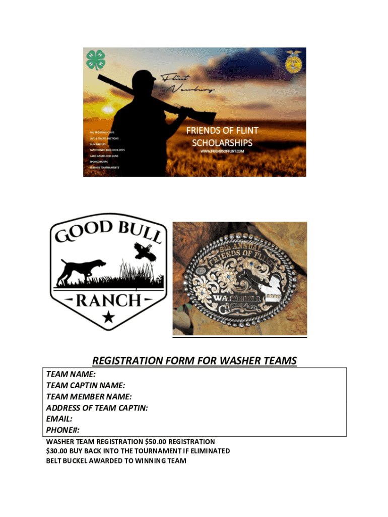 Fillable Online REGISTRATION FORM FOR WASHER TEAMS Fax Email Print ...
