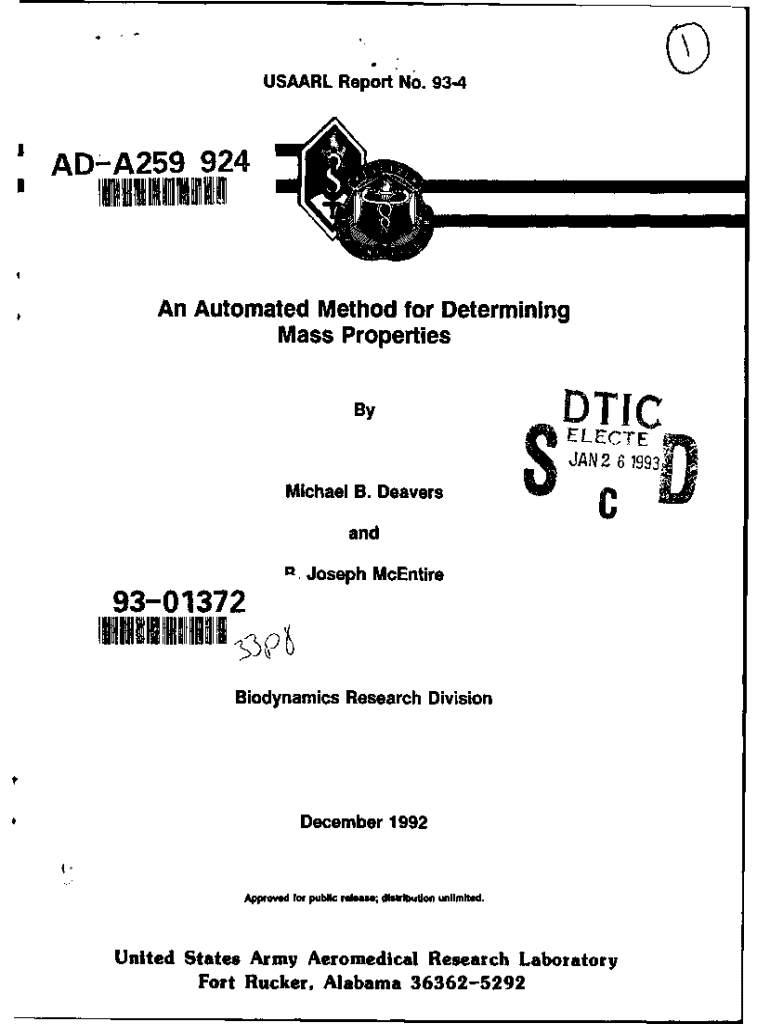 Fillable Online An Automated Method for Determining Mass Properties ...