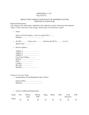 Fillable Online irdai gov Form-IRDA-17 AF:Application Form For Grant of ...