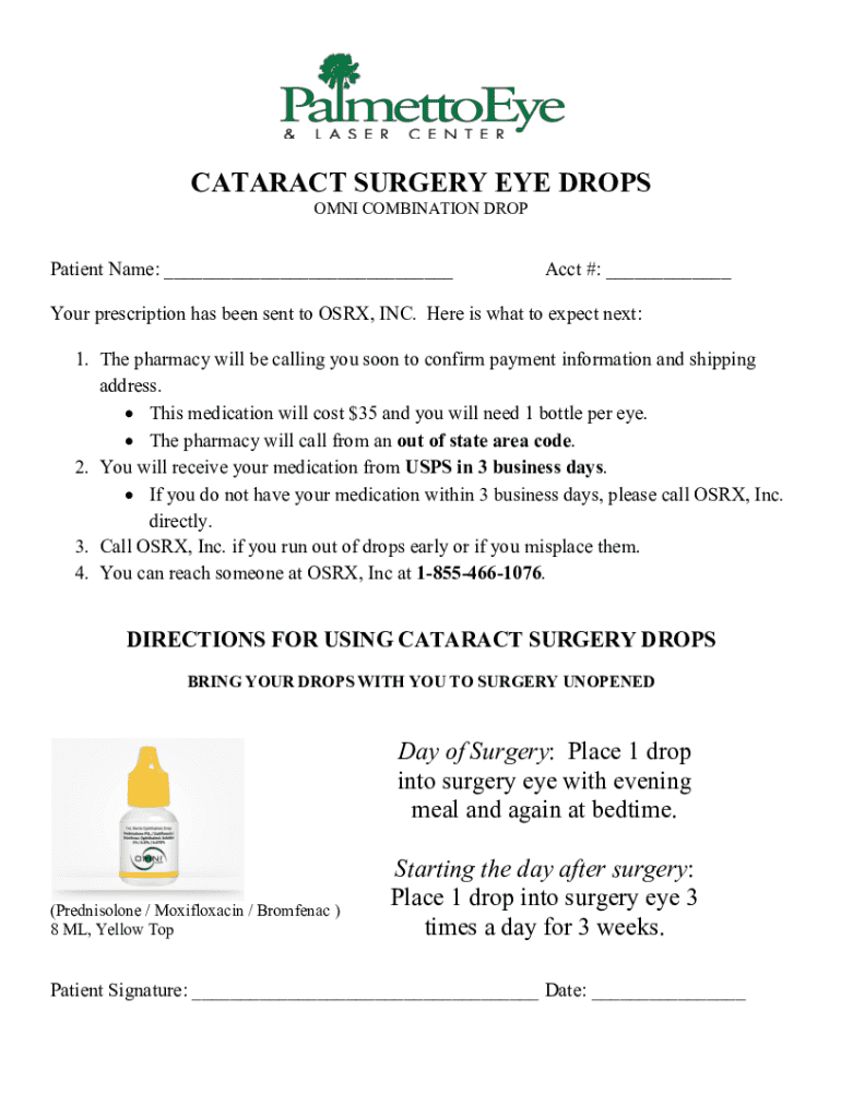 Fillable Online Your surgery eye dropsUsing OMNI from OSRX Pharmacy Fax ...