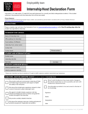 Fillable Online Internship Placement Agreement Form Fax Email Print - pdfFiller