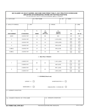 Fillable Online M2 CALIBER .50 HEAVY BARREL MACHINE GUN FIRING TABLE I ...