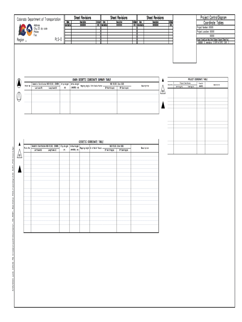 Fillable Online right of way plan sheet of project control coordinate ...