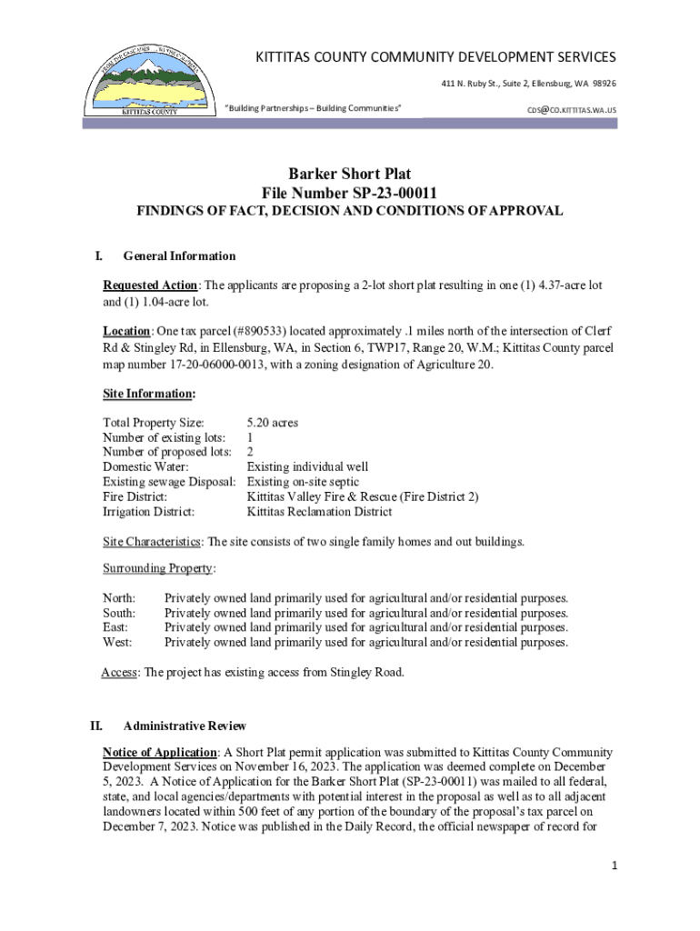 Fillable Online Barker Short Plat File Number SP-23-00011 Fax Email ...
