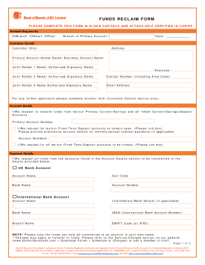 Fillable Online FUNDS RECLAIM FORM Fax Email Print - pdfFiller