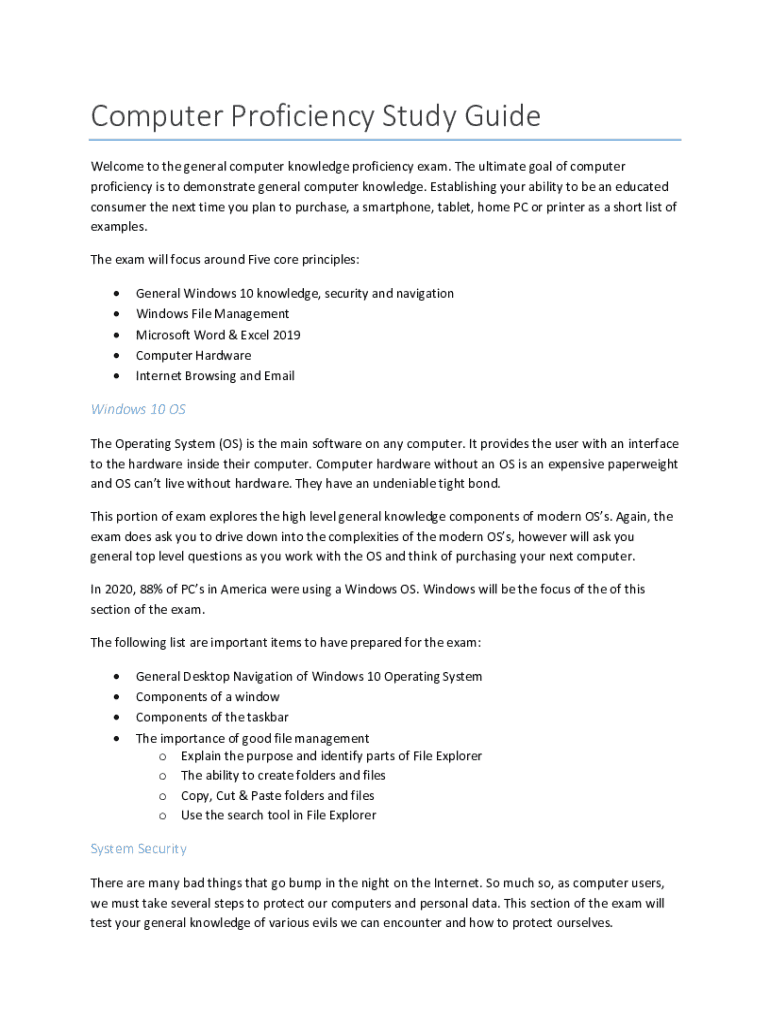 Fillable Online Basic Computer Skills Assessment Quiz - Trivia & Questions Fax Email Print ...