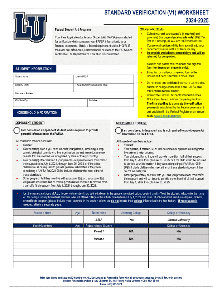 Fillable Online AGGREGATE VERIFICATION (V5) WORKSHEET 2024-2025 Fax Email Print - pdfFiller