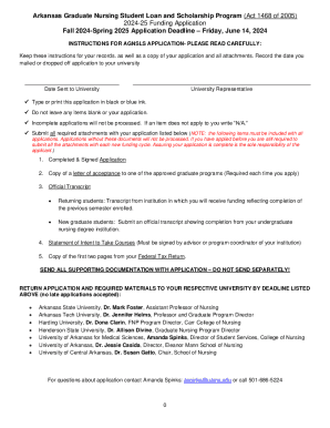 Fillable Online nursing uams Fall 2024-Spring 2025 Application Deadline Friday, June 14, 2024 ...