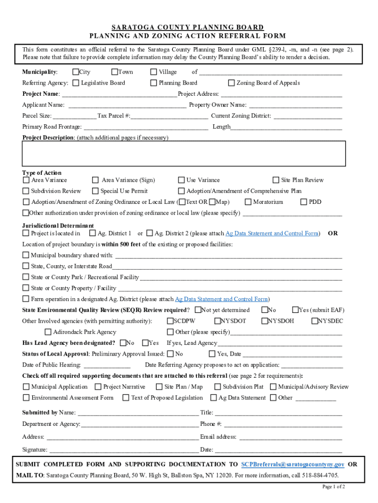 Fillable Online General Municipal Law 239 (l) & (m) Zoning Referral ...