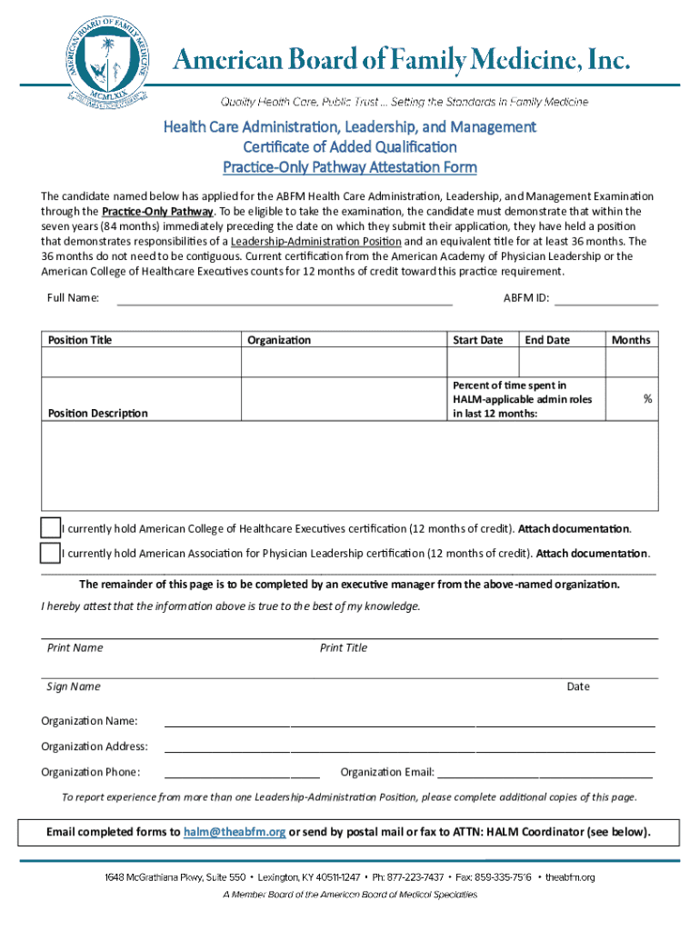 Fillable Online New Certificate of Added Qualifications in Health Care ... Fax Email Print ...