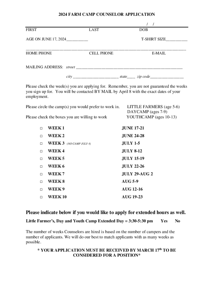 Fillable Online 2024-Returning-Junior-Counselor-Complete-Application ... Fax Email Print - pdfFiller