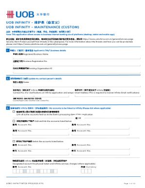Fillable Online UOB Infinity - Begin Your Digital Banking Experience ...