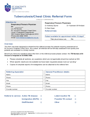 Fillable Online Tuberculosis/Chest Clinic Referral Form Fax Email Print ...