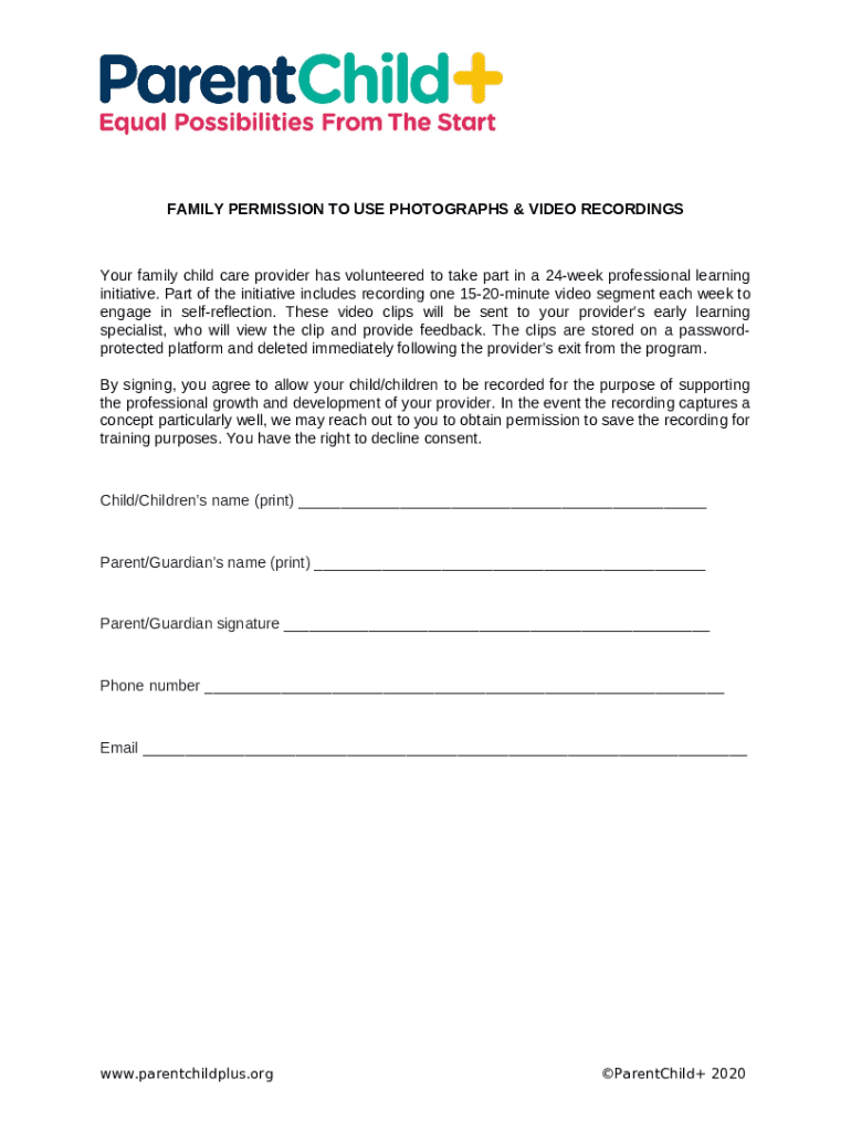 parent video consent Doc Template | pdfFiller
