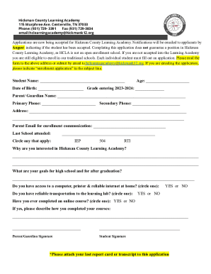 Fillable Online HC Learning Academy Application Fax Email Print - pdfFiller