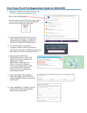 Fillable Online Alabama First Class Pre-K Online Pre- - Registration ...