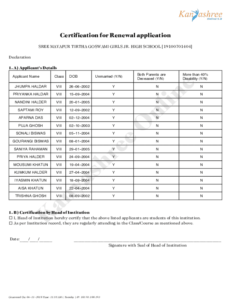 Fillable Online SREE MAYAPUR TIRTHA GOSWAMI GIRLS JR Fax Email Print - pdfFiller