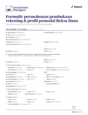 Fillable Online Formulir Pembukaan Rekening Individual Individual ...