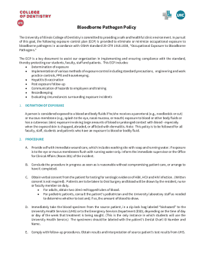 Fillable Online dentistry uic Bloodborne Pathogens Program - Division of Research Safety Fax ...