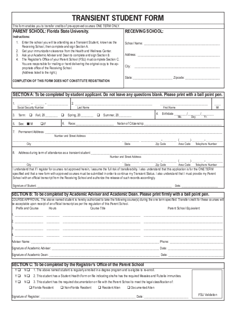 Fillable Online registrar fsu How to Complete the FloridaShines ...