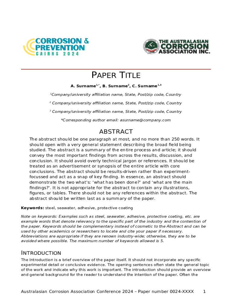 Technical Paper Template Doc Template | pdfFiller