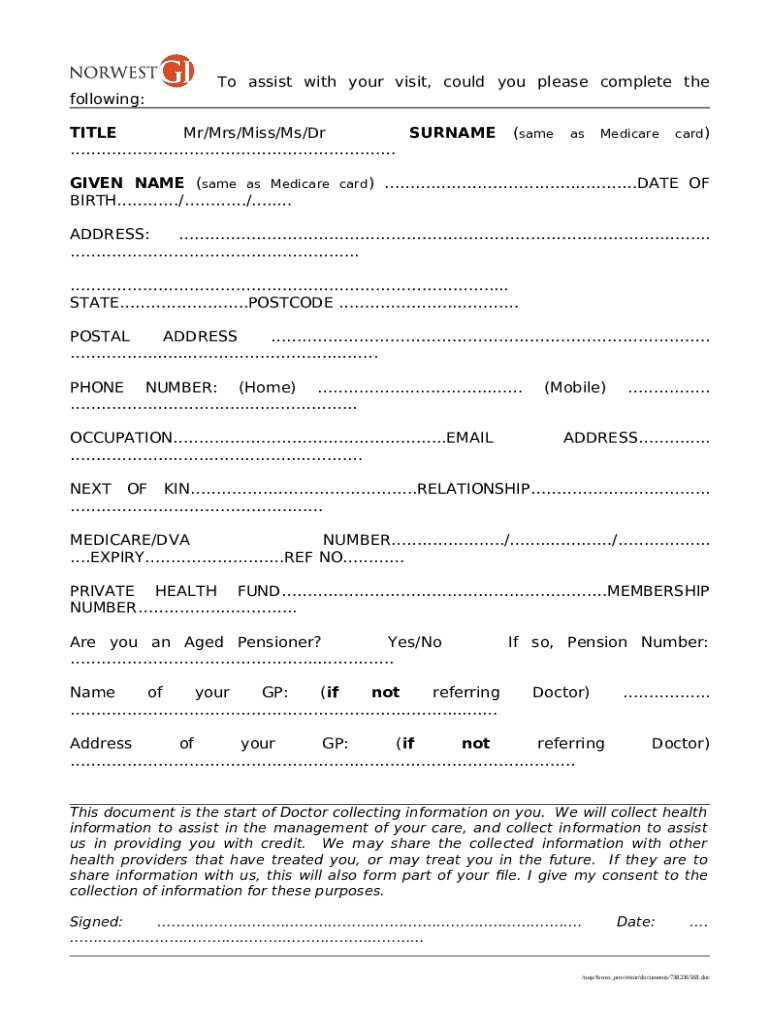 Government Hospital Admission - Fill Online, Printable ... Doc Template ...