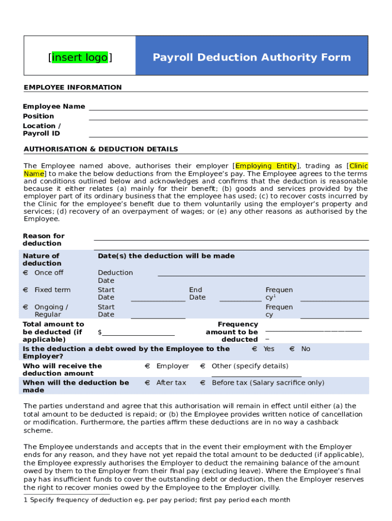 Guardian Payroll Deduction Enrollment Doc Template | pdfFiller