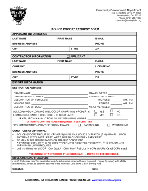Fillable Online POLICE ESCORT REQUEST FORM Fax Email Print - pdfFiller
