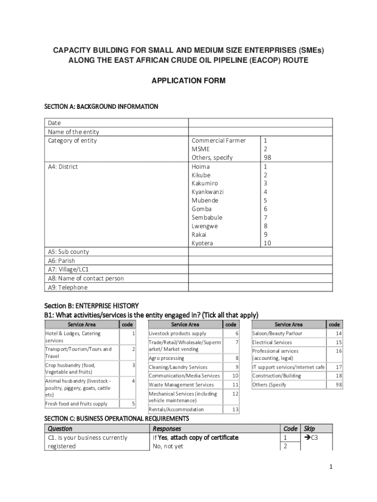 Fillable Online MSMEs Business Linkage on East African Crude Oil Pipeline Fax Email Print ...
