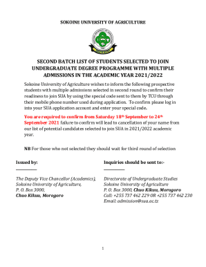Fillable Online second batch list of students selected to join ...