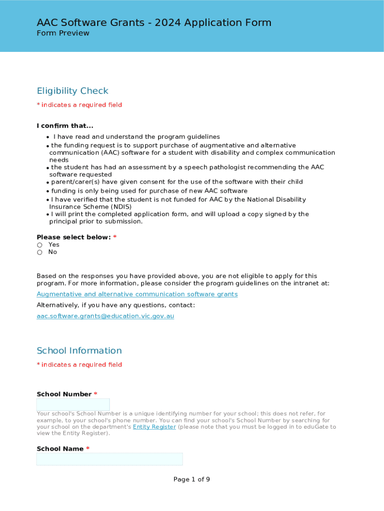 Fillable Online AAC Software Grants - 2024 Application Form Fax Email ...