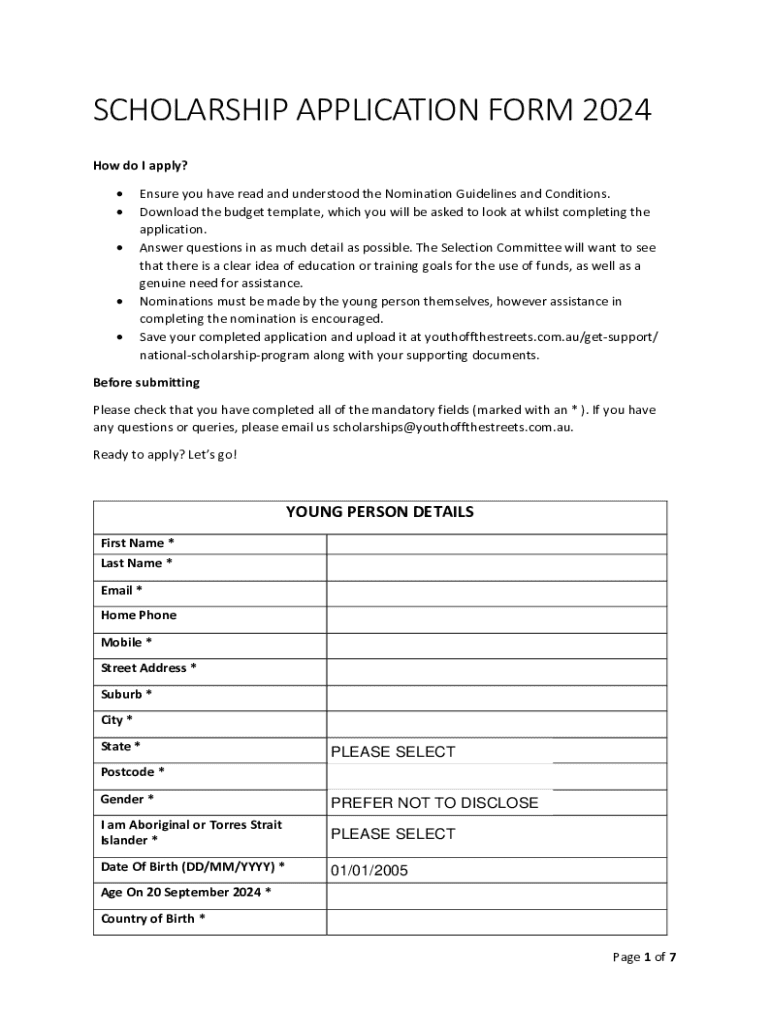 Fillable Online Advice on how to fill in scholarship applications Fax Email Print - pdfFiller
