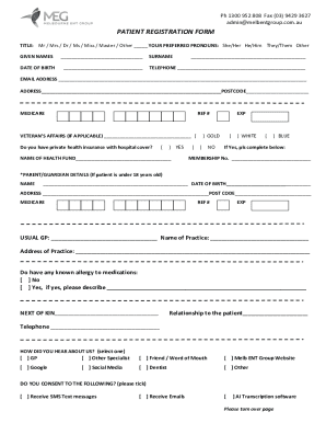 Fillable Online MEG Patient Registration Form APRIL 2024 Fax Email ...