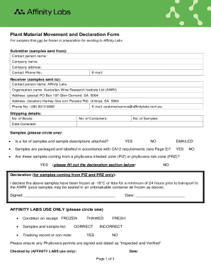 Fillable Online Plant Material Movement and Declaration Form (live ...