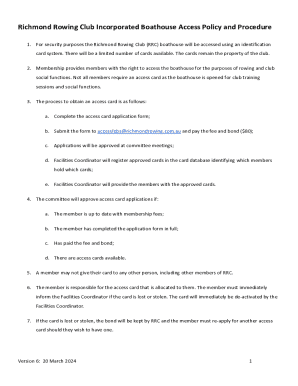 Fillable Online Access Fob Policy & Application Form - 2024 03 20 Fax ...